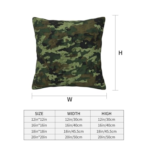 AdaNti Green Military Camo Print Throw Pillow Cover Square Soft Cushion Cover Throw Pillow Case for Home Decor Living Room Bed Couch Car 18"x18"