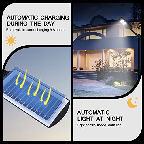 300W Solar Street Lights Outdoor waterproof,20000 lumens, Dusk to Dawn Solar with Motion Sensor and Remote Control, LED Flood Light, Suitable for courtyards, Gardens, Streets, Basketball Courts Garage