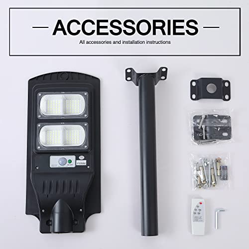 300W Solar Street Lights Outdoor waterproof,20000 lumens, Dusk to Dawn Solar with Motion Sensor and Remote Control, LED Flood Light, Suitable for courtyards, Gardens, Streets, Basketball Courts Garage