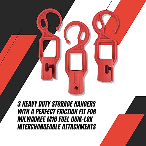 DAULT Hanger for Milwaukee M18 Fuel Quik-lok Attachments (3 Pack) Made in U.S.A, See Video