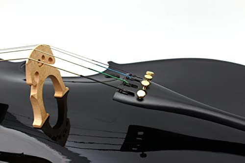 WUQIMUSC Full size Cello 4/4 Acoustic Cello Spruce Top Maple wood body Ebony Fittings with Black Bag, Bow, Rosin for Students &Kids& Adults&Beginners