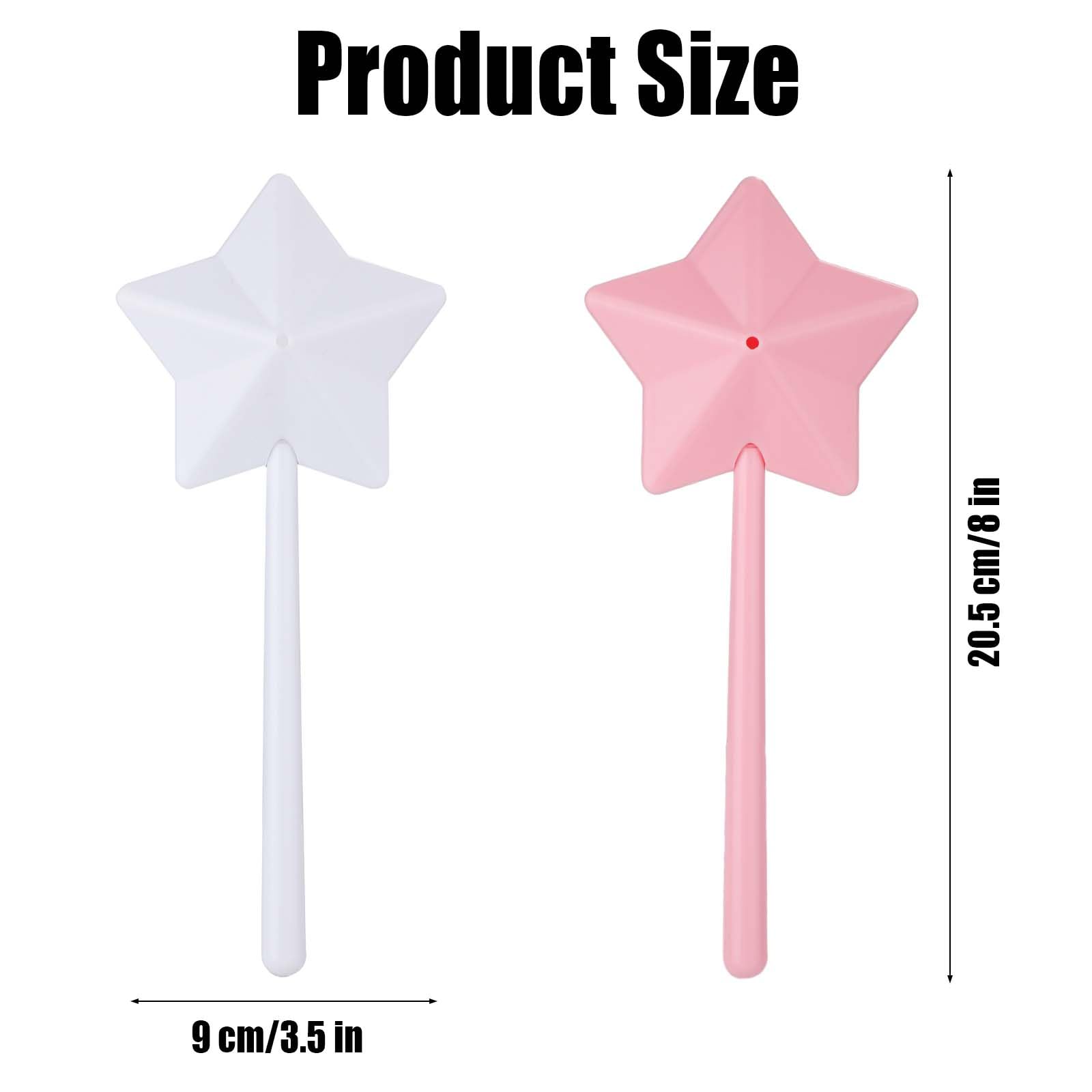 2pcs Wand Salt and Pepper Shakers, Magical Wands Duo Salt Seasoning Spice Stars Stick Refillable Pentagram Shape Salt Dispenser with Holes for Halloween Christmas Kitchen Accessories (Pink, White)