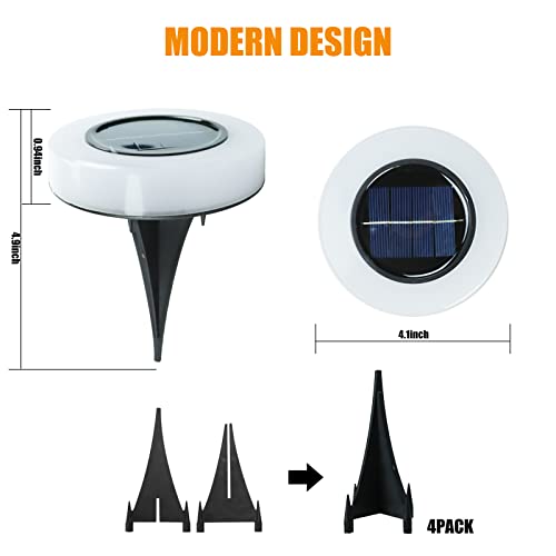 UgyDuky Solar Deck Lights Warm White Outdoor Led Solar Step Lights Waterproof IP65 for Garden Patio Concrete Pathway Walkway Driveway(4 Pack)