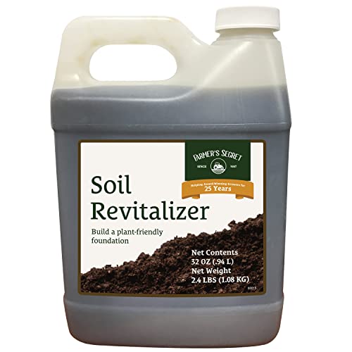 Farmerâs Secret - Soil Revitalizer - Build a Plant-Friendly Foundation - Increase Soil Moisture Retention, Nutrient Availability - 32 Ounces (32oz)