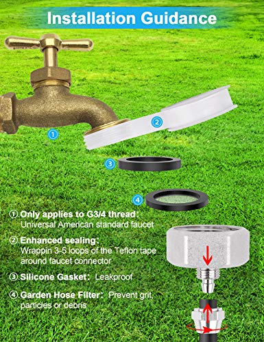 Lekit Misters for Outside Patio 27.5FT(8.4M)+8 Brass Mist Nozzles+a Brass Adapter(3/4") Detachable Outdoor misting Cooling System for Garden, Waterpark, Greenhouse, Backyard