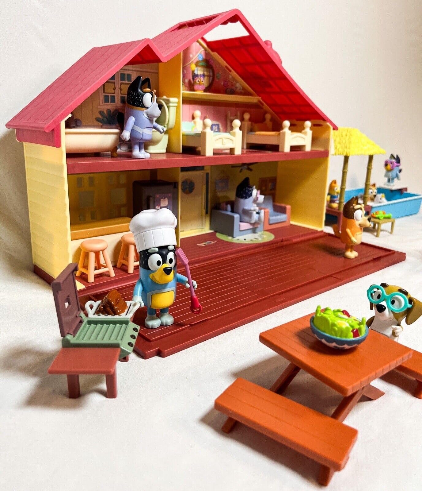 Bluey New 2023 Ultimate Mega Set | 40 Piece 4 Sets in one mega playset | Complete & Extended Heeler Family & Friends 14 Character Figures