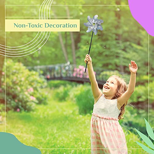 BIRD BLINDER Premium Repellent PinWheels β Sparkly Holographic Pin Wheel Spinners Scare Off Birds and Pests (Set of 8) - Easy Assembling Bird Repellent Devices Outdoor - Humanely Keep Birds Away