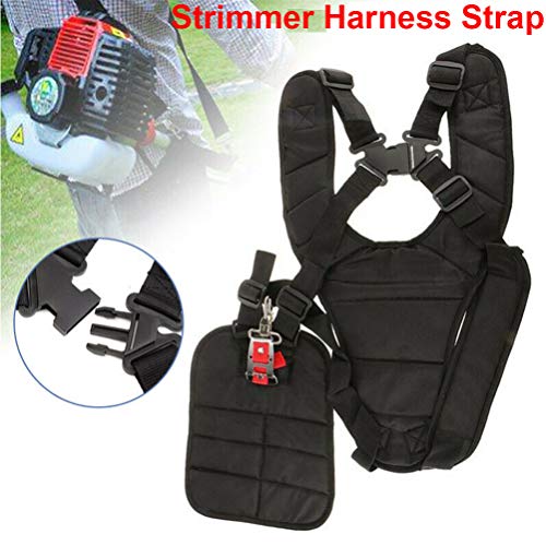 ifundom Black Comfort Strap Double Shoulder, Trimmer Shoulder Strap for Trimmers Brushcutters Strimmer Harness, Garden Brush Cutter Lawn Mower Nylon Belt fit for Brush Cutter Trimmer Kit