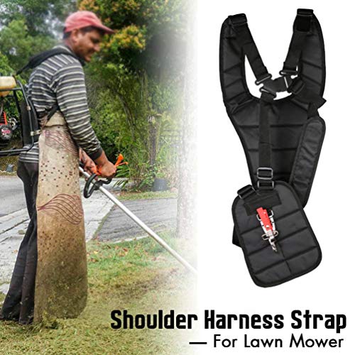 ifundom Black Comfort Strap Double Shoulder, Trimmer Shoulder Strap for Trimmers Brushcutters Strimmer Harness, Garden Brush Cutter Lawn Mower Nylon Belt fit for Brush Cutter Trimmer Kit