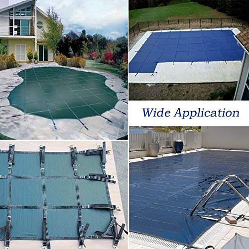 YXX- Outdoor Garden In-Ground Swimming Pools Winter Safety Cover, Blue, Prevent Debris & Leaves, Easy Installation, Includes All Needed Hardware (Size : 5×5m/16.4×16.4ft)