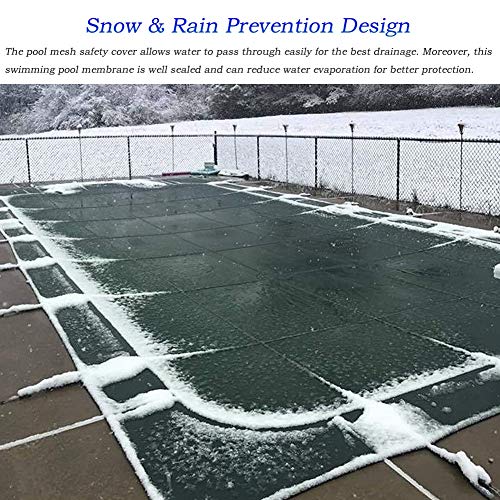 YXX- Outdoor Garden In-Ground Swimming Pools Winter Safety Cover, Blue, Prevent Debris & Leaves, Easy Installation, Includes All Needed Hardware (Size : 5×5m/16.4×16.4ft)