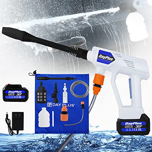 Cordless Pressure Washer,653PSI Portable Pressure Washer Handheld, Power Pressure Cleaner with 6-in-1 Adjustable Nozzle，21V 3Ah Rechargeable Battery Electric Pressure Washer for Home Garden Floors