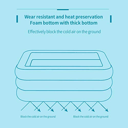 iHPH7 Family Inflatable Swimming Pool for Toddlers,Kids,Adults,Kiddie,Ocean Scene Rectangular Above Ground Garden Backyard Outdoor Summer Water Party Multiple Size Options S