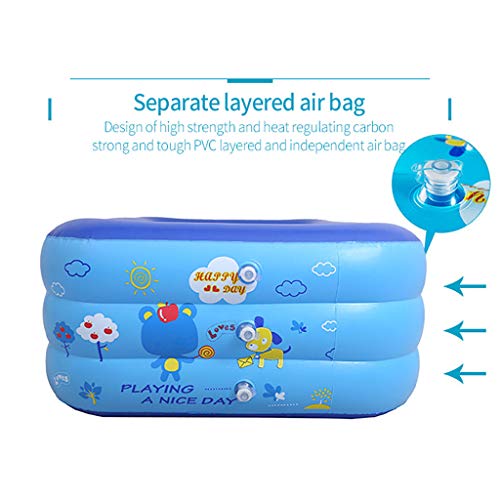 iHPH7 Family Inflatable Swimming Pool for Toddlers,Kids,Adults,Kiddie,Ocean Scene Rectangular Above Ground Garden Backyard Outdoor Summer Water Party Multiple Size Options S