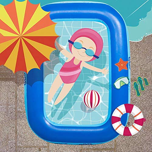 iHPH7 Family Inflatable Swimming Pool for Toddlers,Kids,Adults,Kiddie,Ocean Scene Rectangular Above Ground Garden Backyard Outdoor Summer Water Party Multiple Size Options S