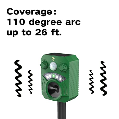 Careland 2 Pcs Solar Deer Repellent Outdoor Animal Cat Repellent Device Repel Cats Dogs Deers Raccoon Skunk Waterproof