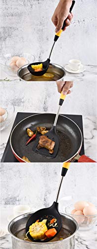 SDGH 7 Pcs New Silicone Kitchenware Non-Stick Kitchen Cooking Utensils Extended Design Stainless Steel Handle Kitchenware Sets (Color : E)
