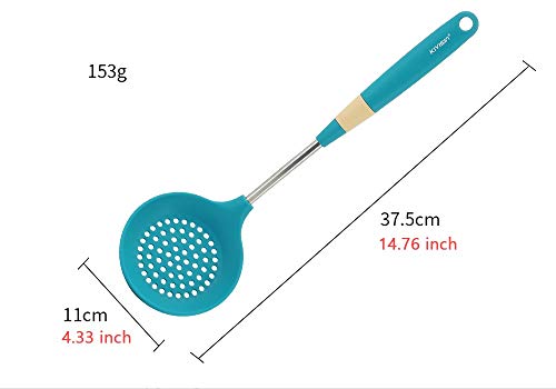 SDGH 7 Pcs New Silicone Kitchenware Non-Stick Kitchen Cooking Utensils Extended Design Stainless Steel Handle Kitchenware Sets (Color : E)