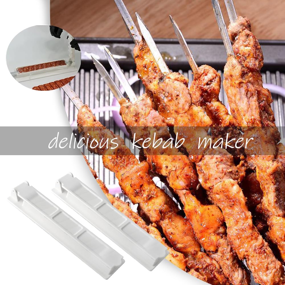 Kebab Maker for Skewers and Sticks Manual Plastic Kebab Press Mould Tool Outdoor BBQ Kofta Maker