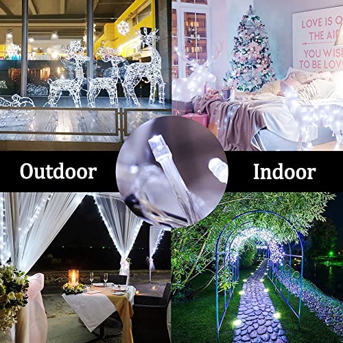 Christmas LED String Light Fairy Twinkle with 8 Flash Changing Modes,200 LED 66ft/20M Waterproof Decorative Lights for Kid's Bedroom, Wedding, Chirstmas Tree, Festival Party, Garden, Patio (White)