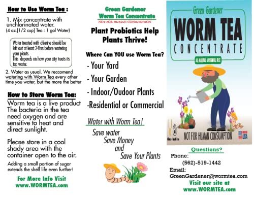 Worm Tea All-Purpose Natural Liquid Probiotic - 1 Gallon Jug of Concentrate Makes 40 Gallons Probiotic Plant Food
