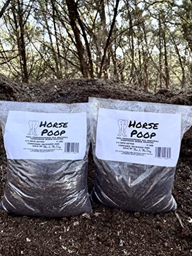 Horse Manure Garden Fertilizer, 100% Natural Aged Unpasteurized Composed and Sifted Plant Food by Horse Poop
