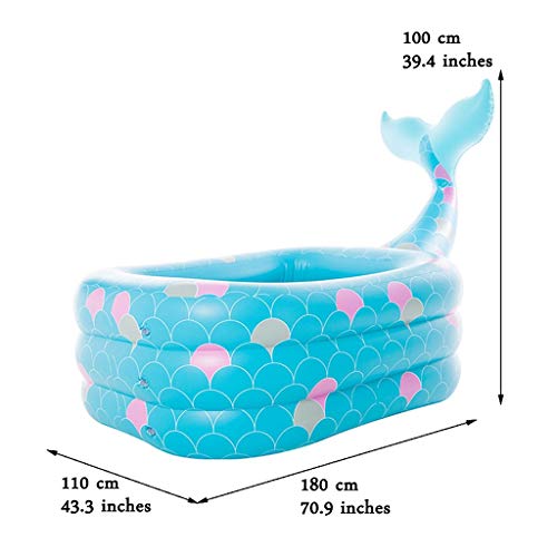 Inflatable swimming pool Blow Up Kiddie Pool,Inflatable Kiddie Pools Outdoor, Family Lounge Pool Garden, Cute Cartoon Shape Ocean Ball Pool, Summer Water Party ( Color : Blue , Size : 5.93.3ft )