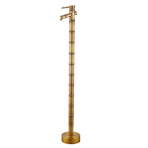 ManiCrown Full Copper Vintage Garden Water Column with Faucet, Modern Freestanding Water Fountain Yard Water Dispenser, Patio Watering Car Wash Hose for Tub/mop Pool