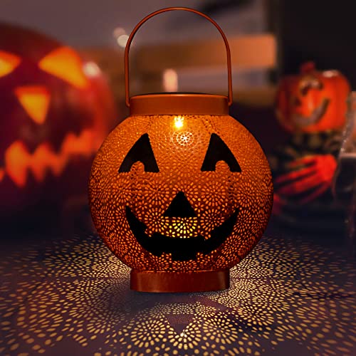 Halloween Pumpkin Hanging Solar Lights - ๐ฎ๐ฌ๐ฎ๐ฏ ๐ก๐ฒ๐๐ฒ๐๐ Retro Outdoor Waterproof Halloween Spooky Hanging Lights with Handle for Outdoor, Tree Decor, Garden or Yard, Outside Entryway, Porch