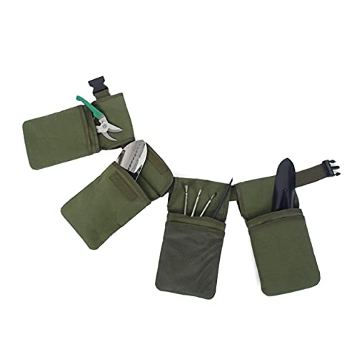 Garden Tool Belt for Women, Heavy Duty Housekeeping Gardening ApronCanvas Gardener Belt with 4 Individual Pouch and 7 Pocket (green)
