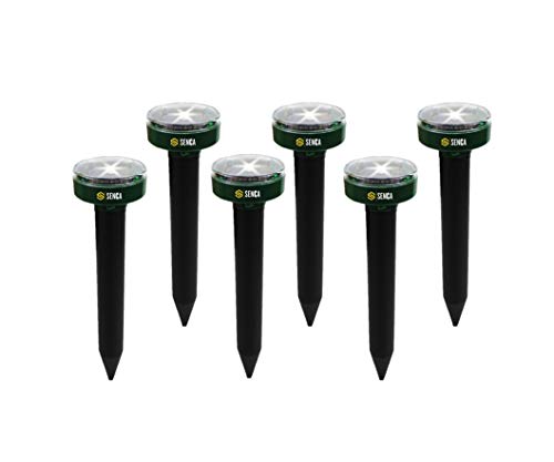Senca 2-in-1 LED Solar Light Powered Sonic Mole Repellent: Ultrasonic Pest Repeller, Repel Mole, Gopher, Snake, Vole, Mouse for Outdoor Lawn Garden Yards Pest Control Rodent Repellent, Waterproof (6)