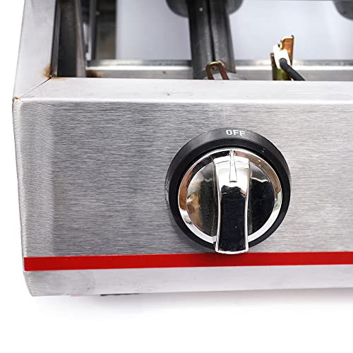 3 Burner Gas Tabletop Griddle, Commercial Gas BBQ Grill 2800Pa Stainless Steel Gas Grill for Outdoor Camping Party Tailgating (3-Burner)