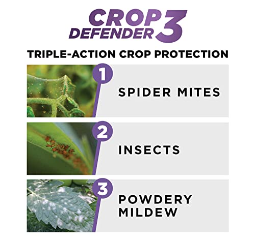 Grower's Ally Crop Defender 3 | Natural, Safe & Organic Insecticide & Fungicide Control for Plants - Powdery Mildew, Spider Mites & Russet Mite Killer β 24 oz Ready-to-Use, OMRI Listed