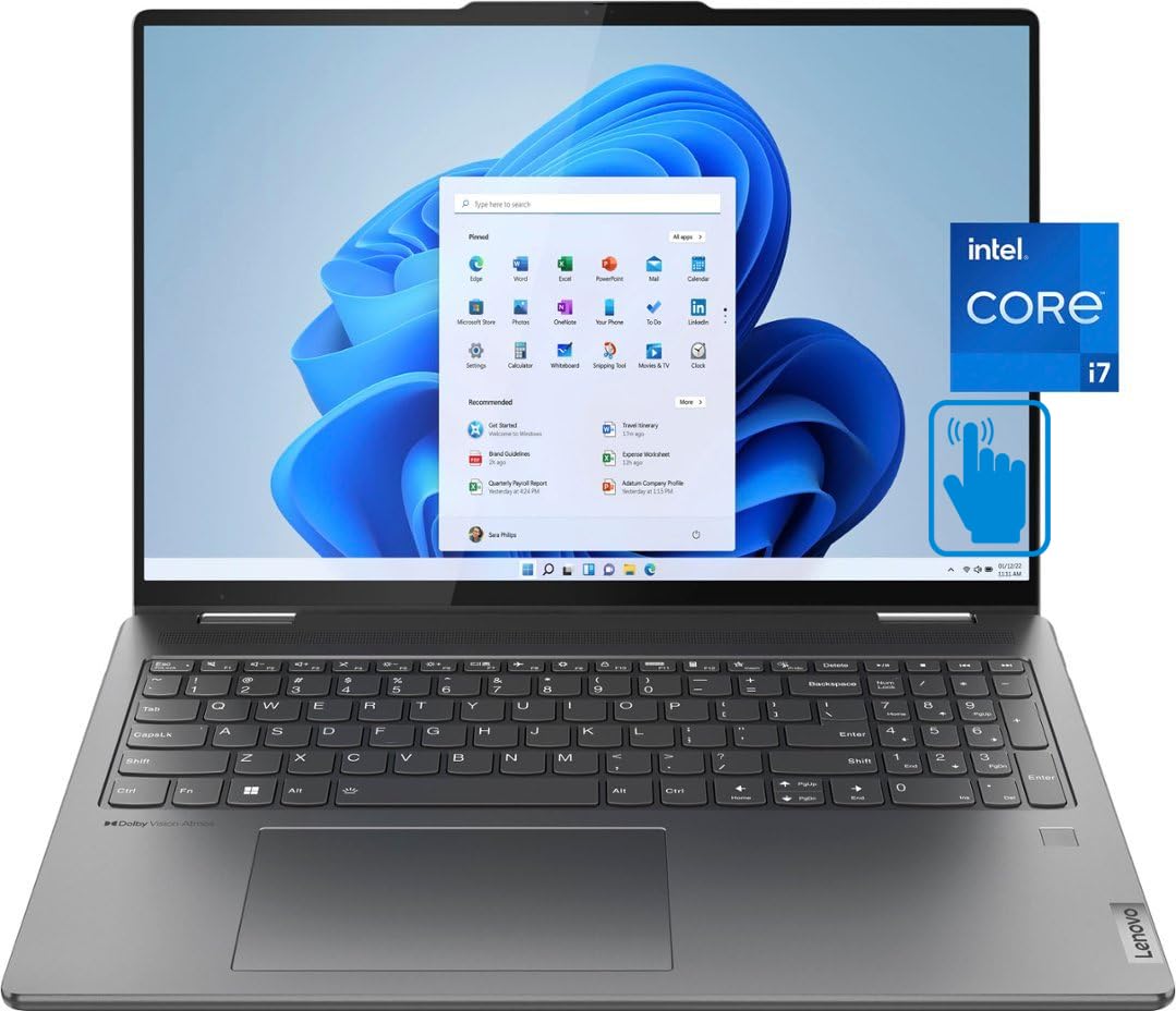 Lenovo Yoga 7i Home & Business 2-in-1 Laptop (Intel i7-1355U 10-Core, 16GB LPDDR5 5200MHz RAM, 1TB M.2 2242 PCIe SSD, Intel Iris Xe, 16.0" 60 Hz Touch Win 11 Pro) with G2 Universal Dock