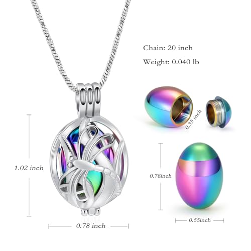 BLNETU Memorial Cremation Urn for Pet Dog Ashes Stainless Steel Woman's Gift to Anniversary Keepsake Jewelry