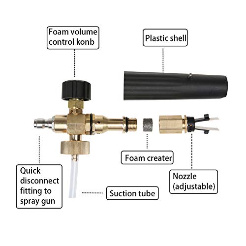 Sooprinse Foam Cannon Snow Foam Lance Nozzle Pressure Washer Jet Wash,Foam cannon lance kit with Pressure Washer Spray Gun,30 Degree Gutter Cleaner Wand with Nozzle Tip Attachment