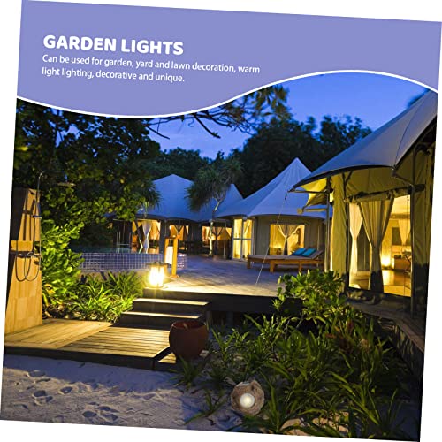 Uonlytech 4 Pcs Stone Lamp Waterproof Garden Light Imitation Stone Spotlight Resin Light Adornment Led Stone Light Garden Stone Light Landscape Modeling Light