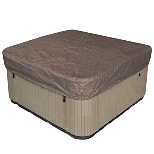 Outdoor Garden Foldable Square Rainproof Sunscreen SPA Covers Bathtub Protector Cover Hot Spring Bath Cover 90.9x90.9x11.8in (Coffee)