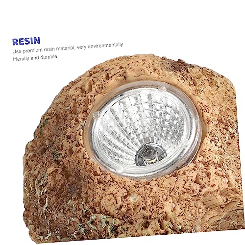 Uonlytech 4 Pcs Stone Lamp Waterproof Garden Light Imitation Stone Spotlight Resin Light Adornment Led Stone Light Garden Stone Light Landscape Modeling Light