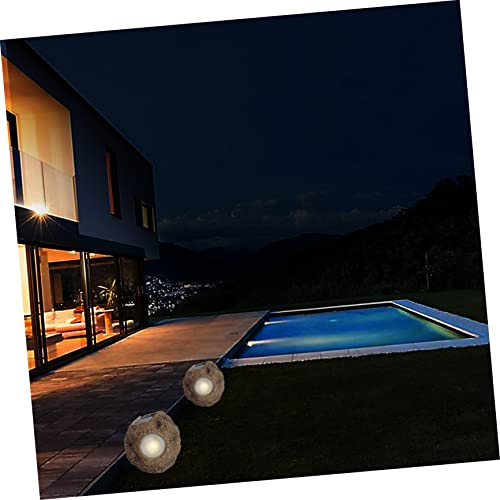Uonlytech 4 Pcs Stone Lamp Waterproof Garden Light Imitation Stone Spotlight Resin Light Adornment Led Stone Light Garden Stone Light Landscape Modeling Light