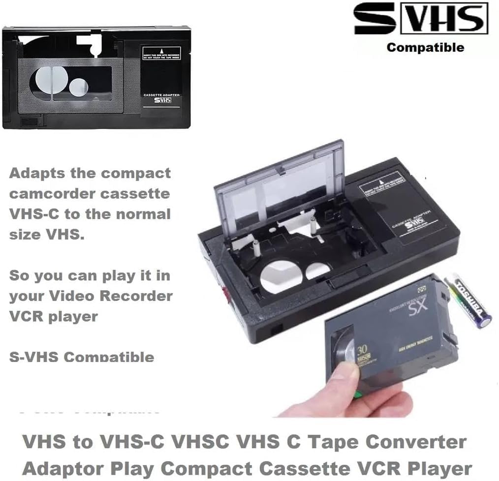 OPTURA HD OPTICS Cassette Adaptor camcorders svhs VHS-C to VHS (NOT Compatible or Does not Work with or Play: MiniDV, Hi8, Digital 8, and 8mm Tapes