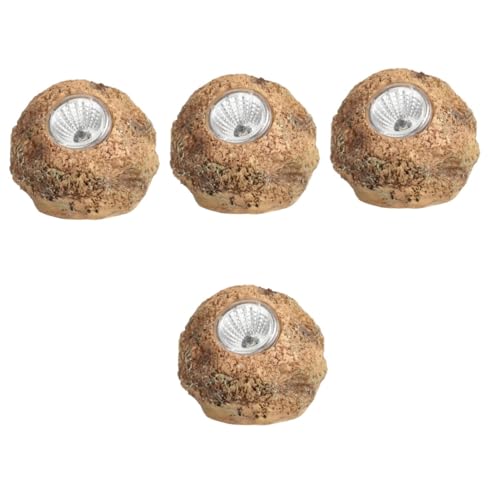 Uonlytech 4 Pcs Stone Lamp Waterproof Garden Light Imitation Stone Spotlight Resin Light Adornment Led Stone Light Garden Stone Light Landscape Modeling Light