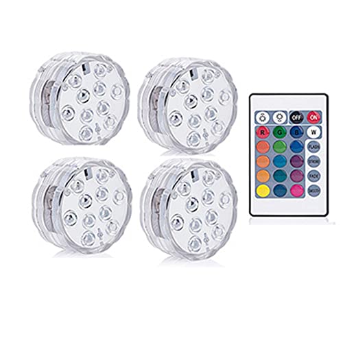 TOMYEUS Underwater Light LED Remote Control RGB Diving Light Battery-Powered Underwater Night Light Outdoor Vase Bowl Garden Christmas Party Decoration Fountain Light