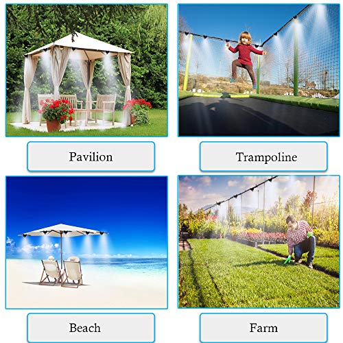 SL Power Misting Cooling System, 26FT (8M) Misting Line +11 Brass Mist Nozzles+ a Brass Adapter(3/4"),Mist Nozzles for Patio Garden Greenhouse(Front2.4M+After5.6M)