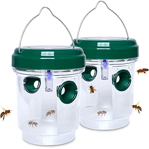 2 Pack Wasp Traps Outdoor, Wasp Bee Catcher for Outside, Yellow Jacket Killer, Hornets Trap for Garden
