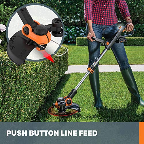 Worx WG163 GT 3.0 20V PowerShare 12" Cordless String Trimmer & Edger (2 Batteries & Charger Included)