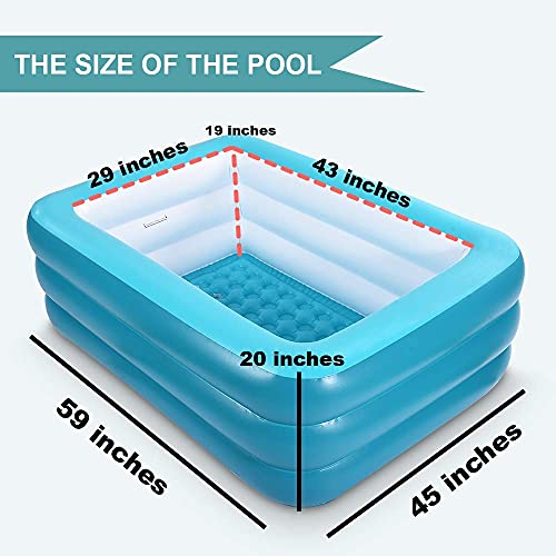 Inflatable Pools, Kiddie Pools, Inflatable Family Swim Play Center Pool with Soft Floor, 82" & 59" Durable Swimming Pool, Summer Water Fun for Garden or Backyard or Indoor (82Orange&59Green)