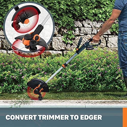 Worx WG163 GT 3.0 20V PowerShare 12" Cordless String Trimmer & Edger (2 Batteries & Charger Included)