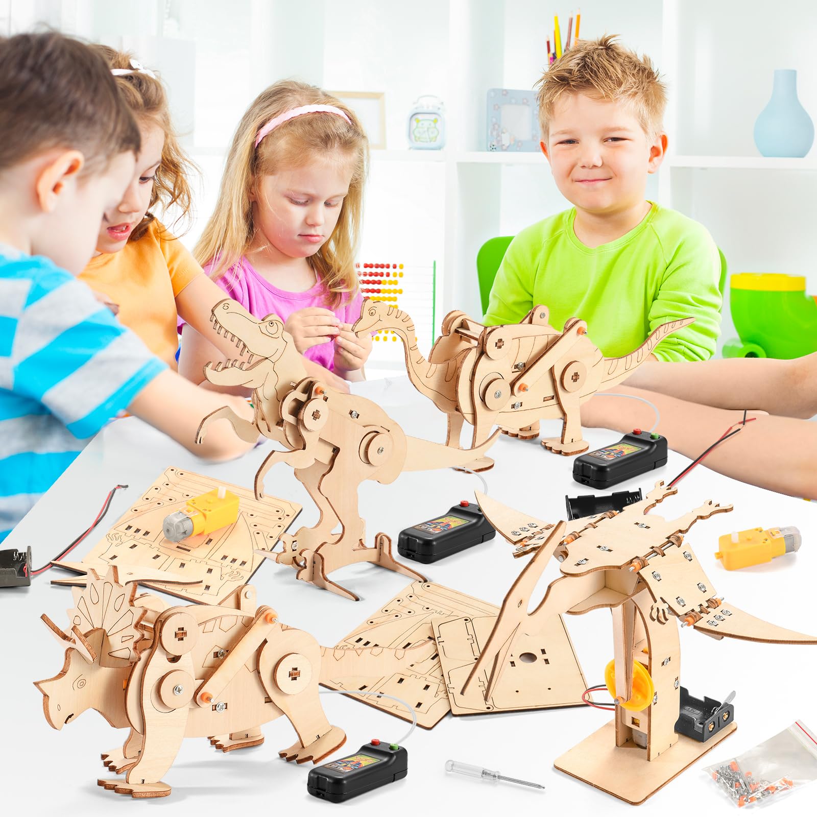 Yutin STEM Kits for Kids, Science Building Projects for 6-8, Boys Wood Crafts Woodworking Kits, 3D Wooden Puzzles Model Robot Kit,