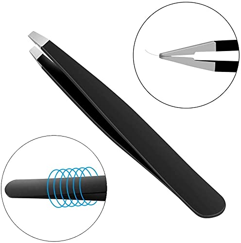 Professional Tweezers Set 4 Pack, Point Tweezers, Slant-Point Tweezers Slant Tweezers (Colorful 1)